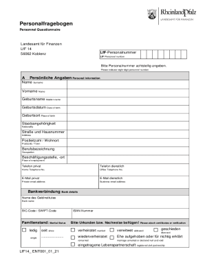 Ausfüllbar Online LfF-Personnel number Fax Email Drucken - pdfFiller