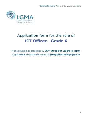 Application ICT Officer Grade 6 Doc Template | pdfFiller