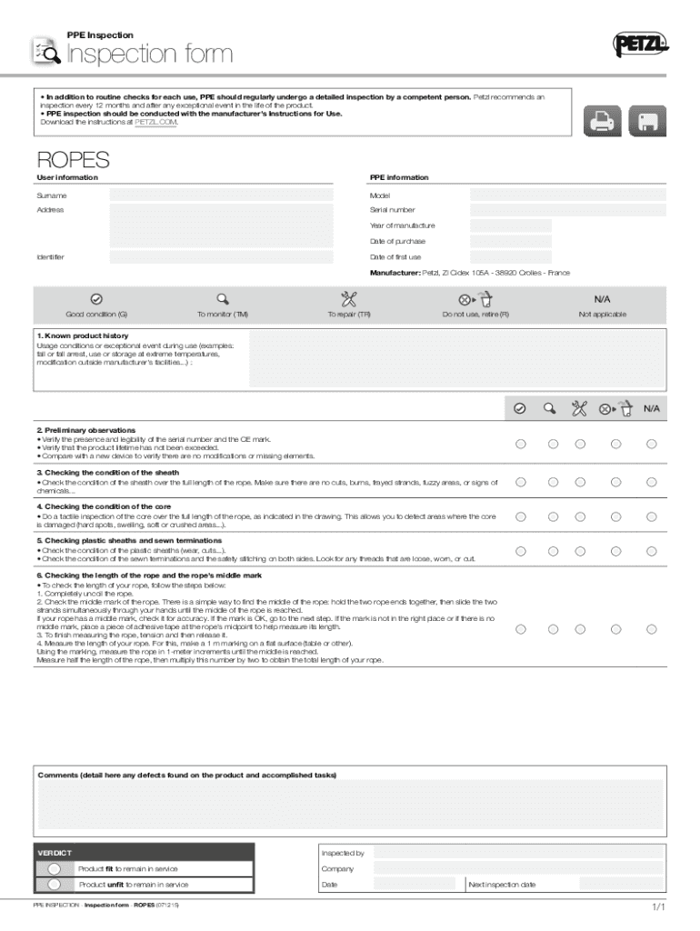 Fillable Online Inspection form - 360 Outdoors Fax Email Print - pdfFiller