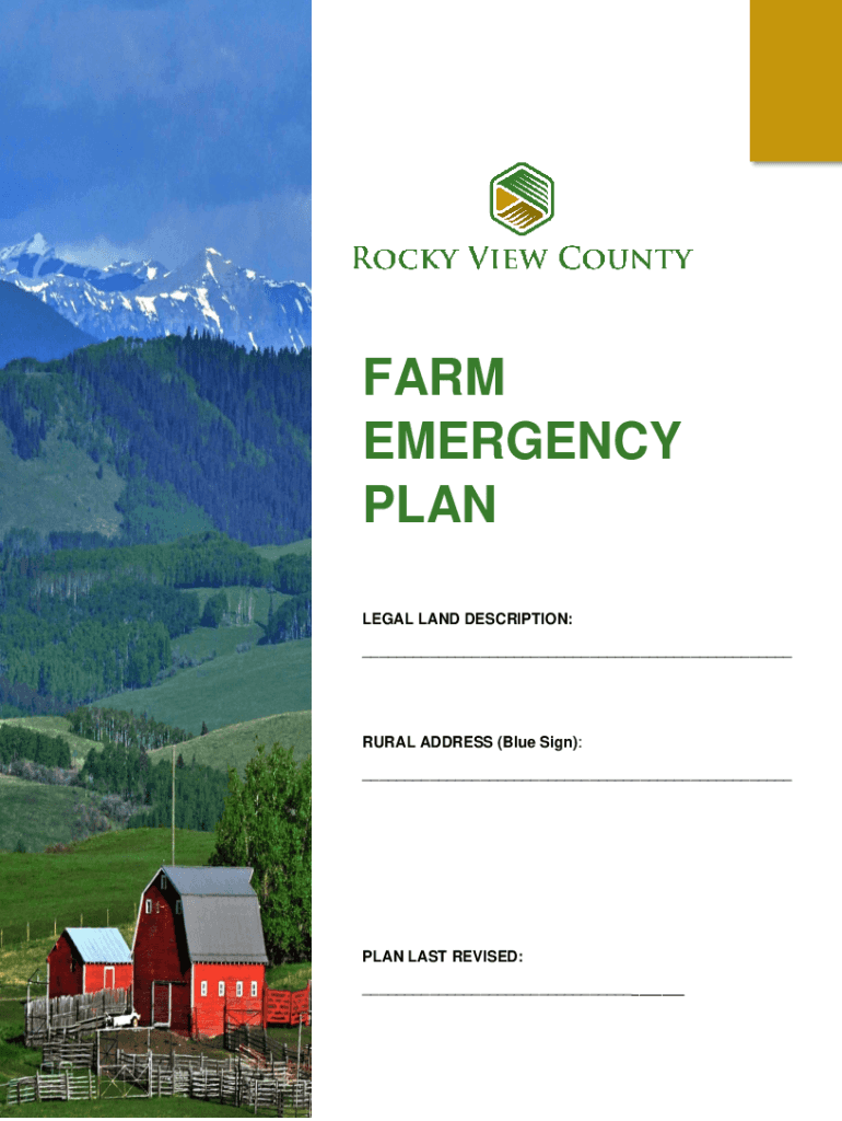 Fillable Online FARM EMERGENCY PLAN Fax Email Print - pdfFiller