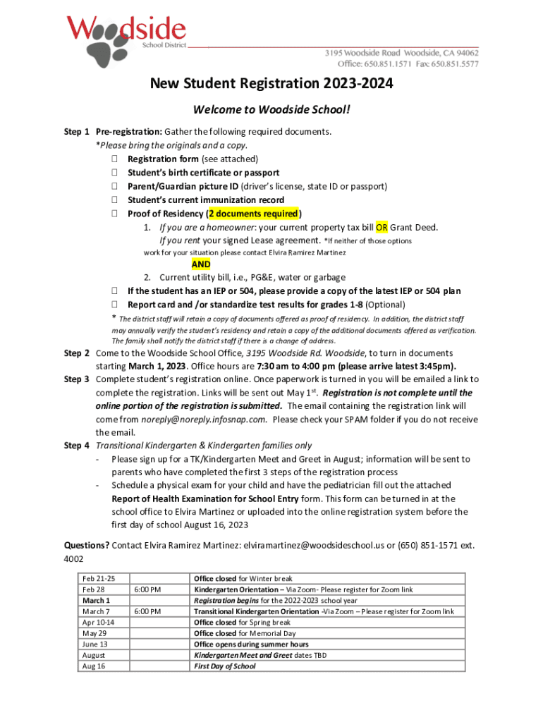 Fillable Online New Student Registration and Enrollment Information Fax Email Print - pdfFiller
