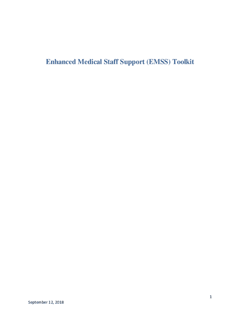 Fillable Online Enhanced Medical Staff Support (EMSS) Toolkit. Enhanced Medical Staff Support ...
