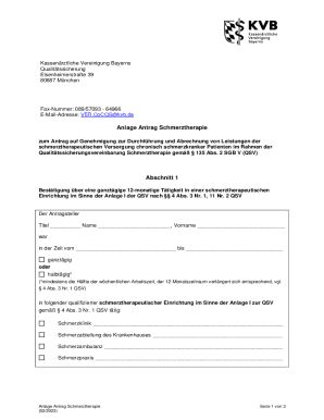 Ausfüllbar Online KVB-FORM-Schmerztherapie Anlage.docx Fax Email Drucken - pdfFiller