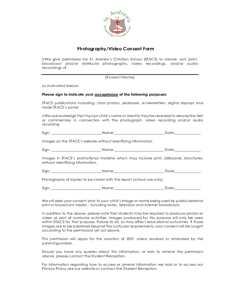 Fillable Online Photography/Video Consent Form Fax Email Print - pdfFiller Fillable Online Photography/Video Consent Form Fax Email Print - pdfFiller