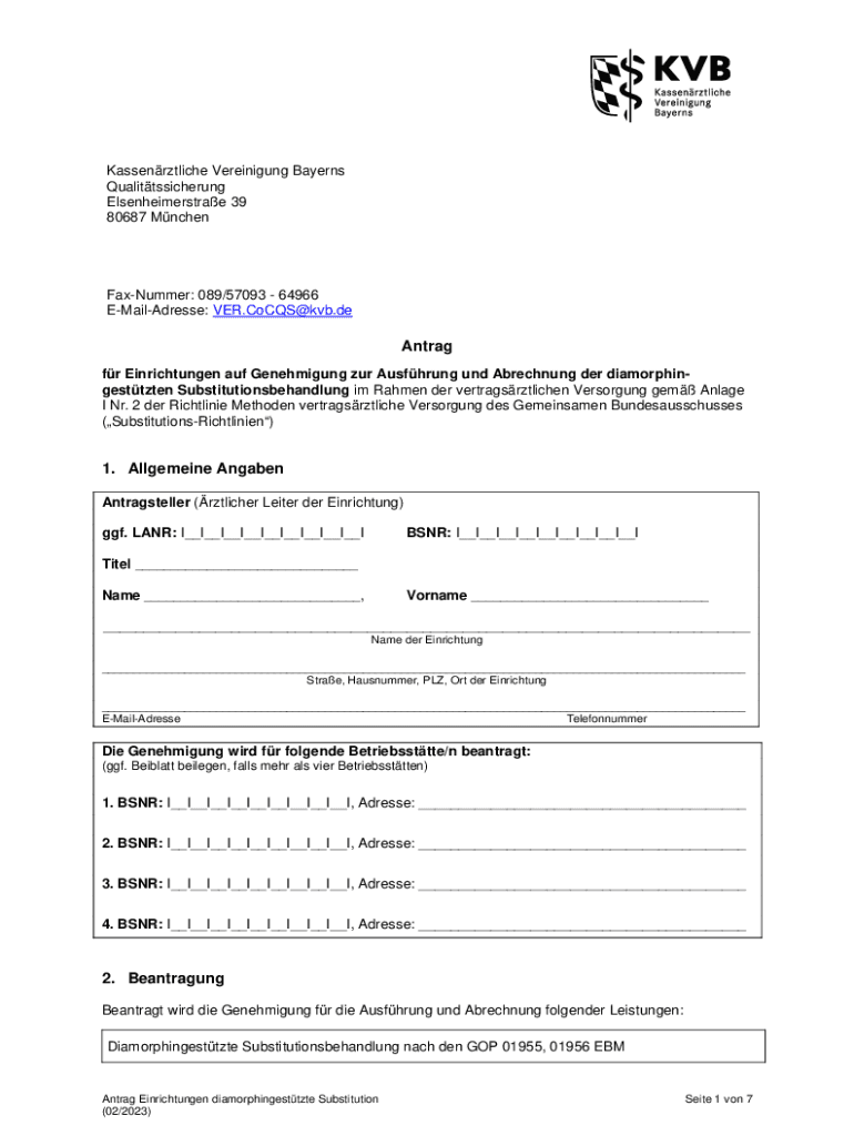 Ausfüllbar Online KVB-FORM-substitutionsgestuetzte-Behandlung-Diamorphinsubstitution-Genehmigung ...