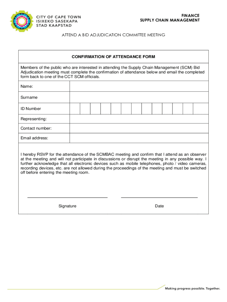 Fillable Online confirmation of attendance form Fax Email Print - pdfFiller