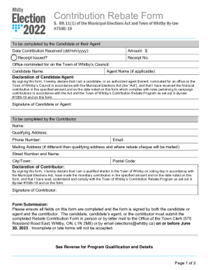 Fillable Online Contribution Rebate Form Fax Email Print - pdfFiller