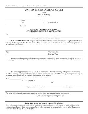 Fillable Online 2014-2023 Form US Court AO 88Fill Online, Printable ...