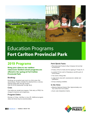 Fillable Online Fort Carlton Provincial Historic Park (Duck Lake) Fax ...