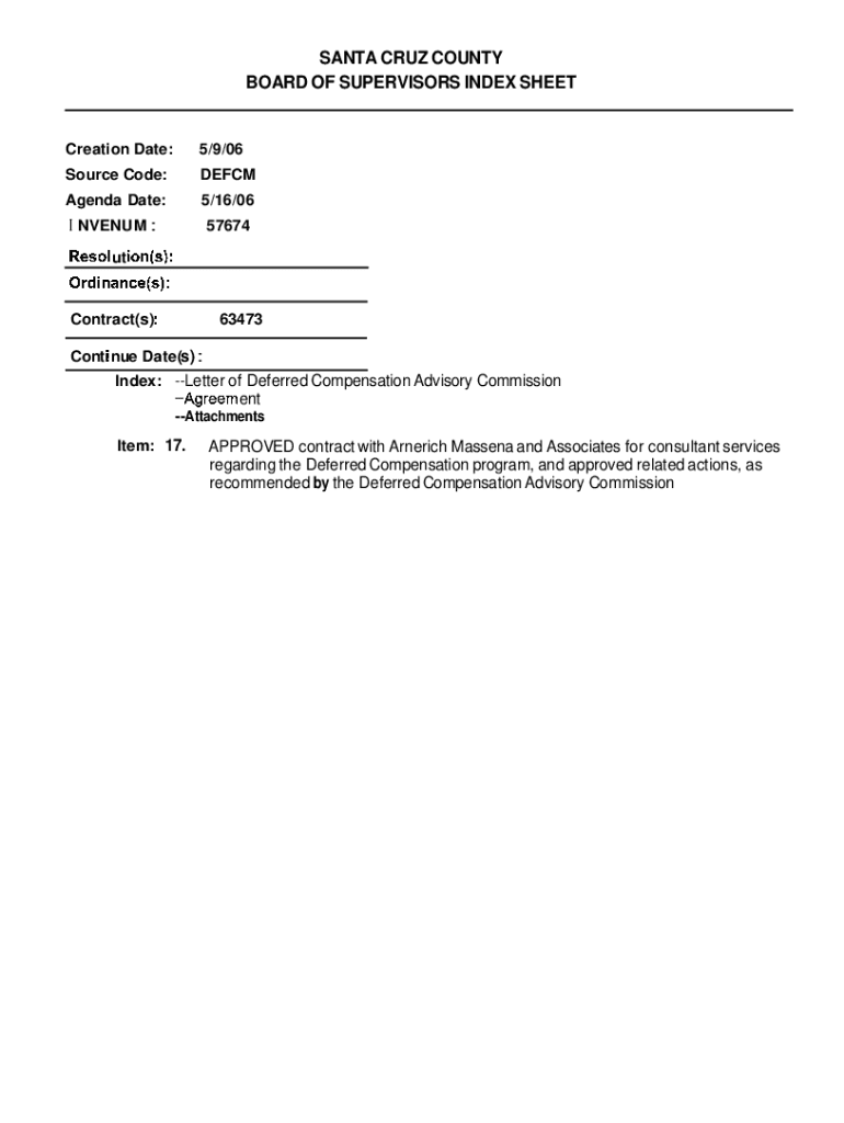 Fillable Online sccounty01 co santa-cruz ca Index: --Letter of Deferred ...