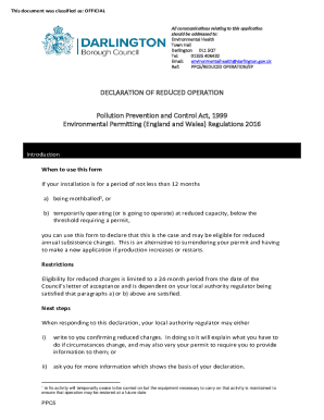 Fillable Online PPC5 Declaration of reduced operation form Fax Email ...