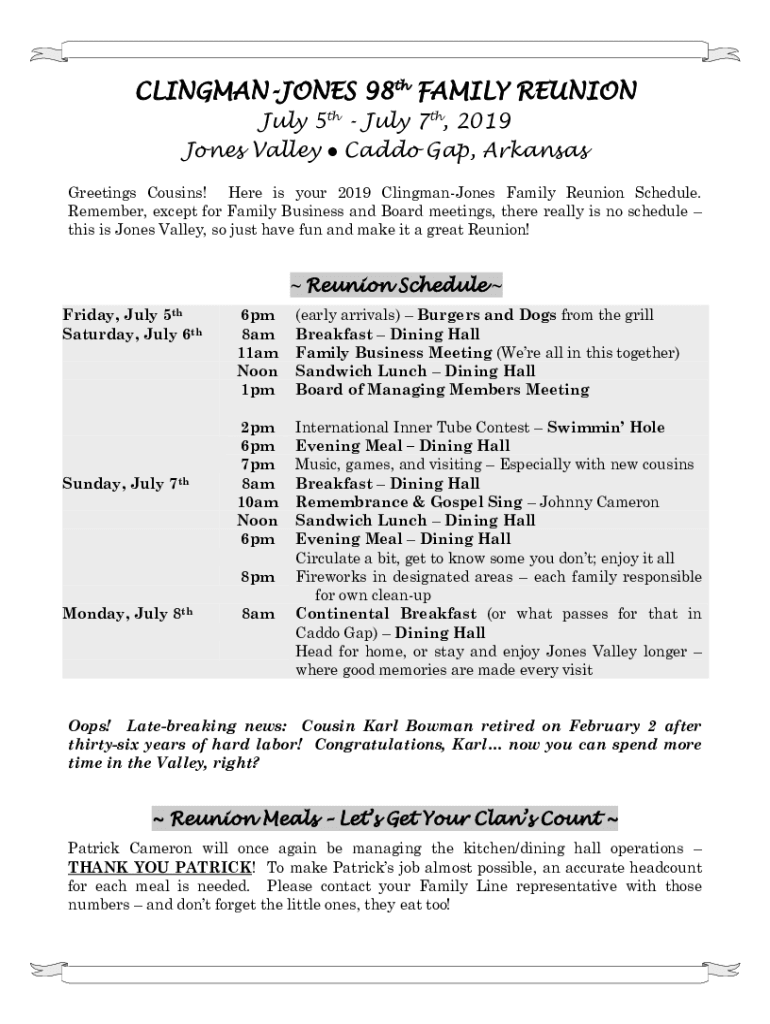 Fillable Online Gathering with the in-laws at the annual family reunion ...