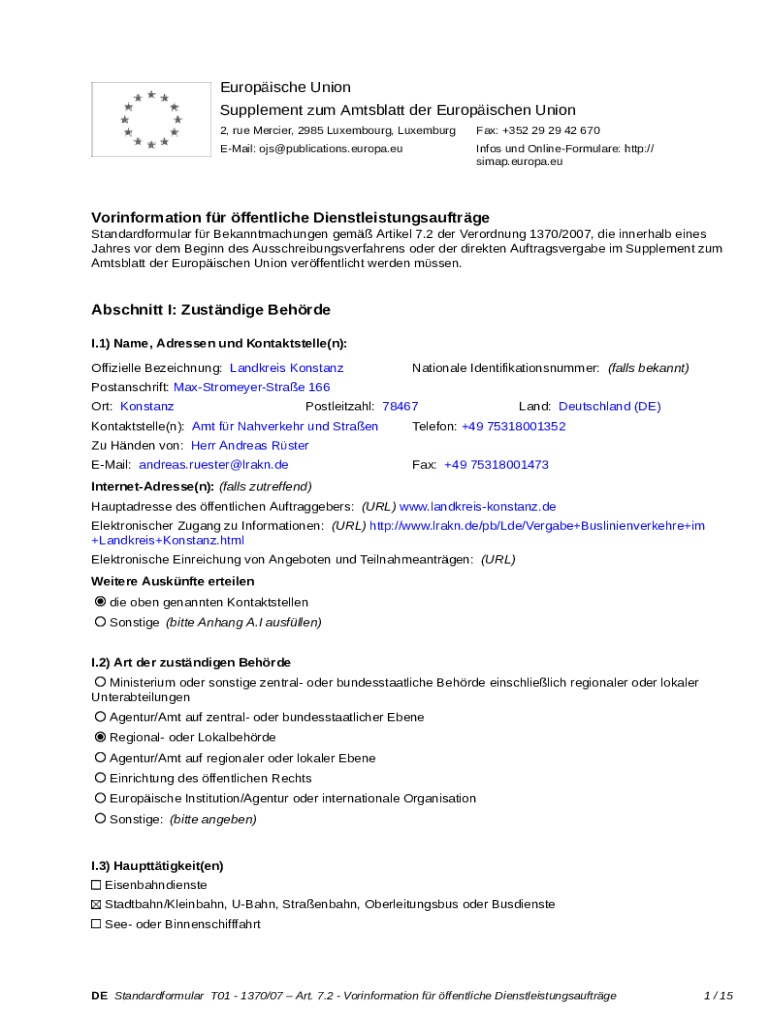 Ausfüllbar Online European public procurement - ted simap Fax Email ...