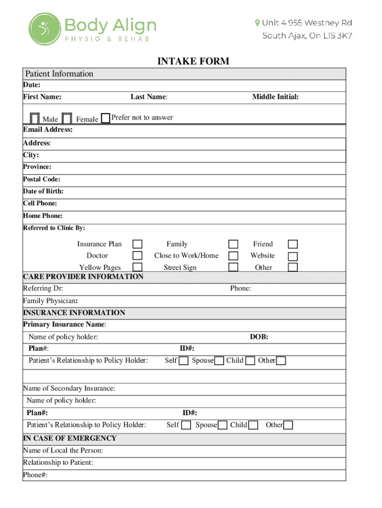 Fillable Online Fillable Online PATIENT INFORMATION FORM SECTION 1 Fax ...