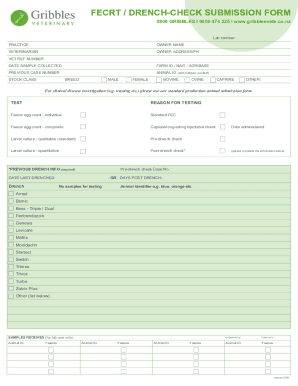 Fillable Online FECRT / DRENCH-CHECK SUBMISSION FORM Fax Email Print ...
