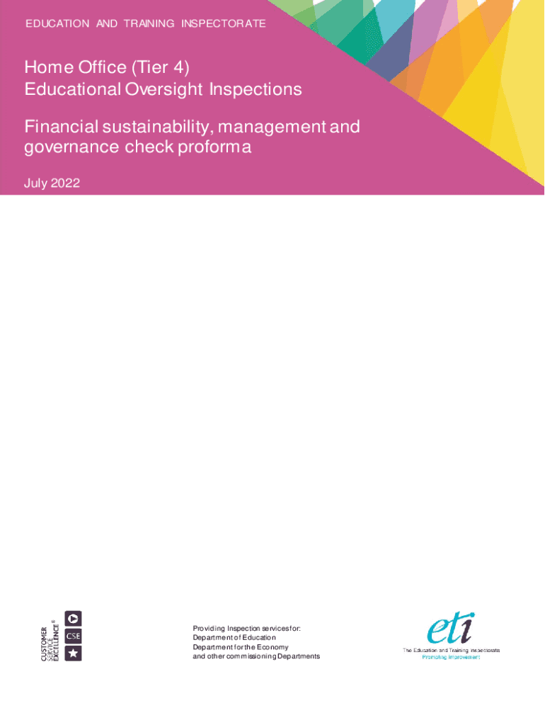 Fillable Online Home Office (Tier 4) Educational Oversight Inspections ...