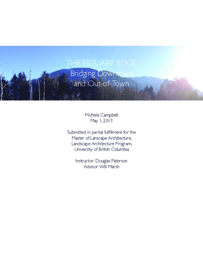 Fillable Online THE ESTUARY EDGE: Bridging Downtown and Out-of-Town Fax ...