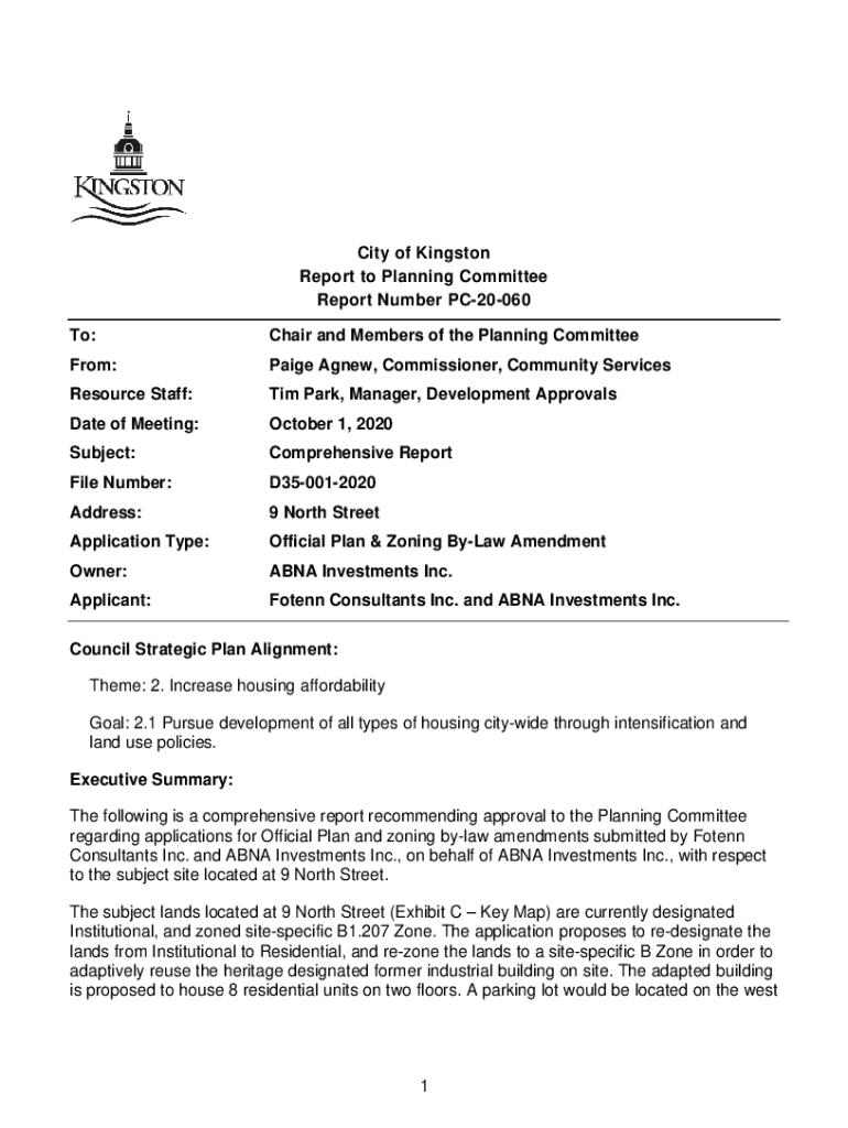 Fillable Online Kingston and North Kingston Planning Sub-Committee Fax ...