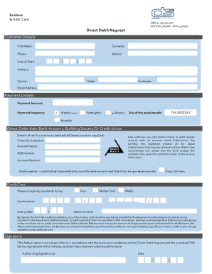 Fillable Online eaglejunctionss eq edu EJ Kids' Care Direct Debit ...