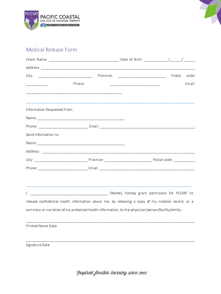 Fillable Online AUTHORIZATION FOR RELEASE OF STUDENT MEDICAL ... Fax ...
