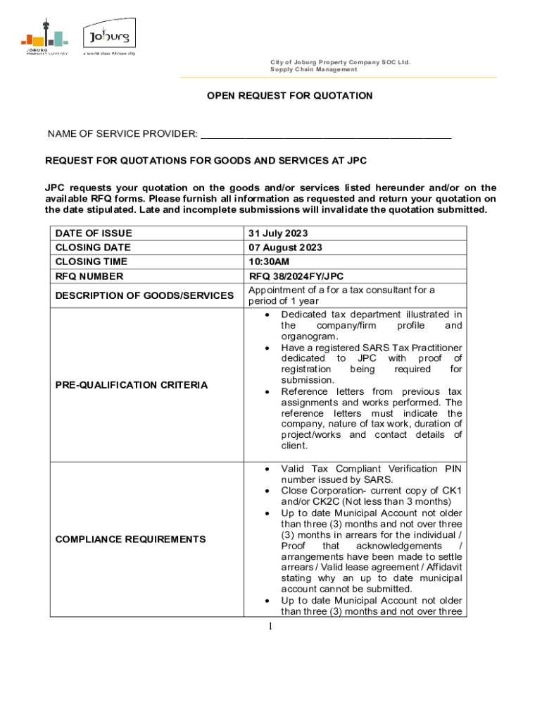 Fillable Online jhbproperty co Joburg Property Company SOC Ltd (JPC ...