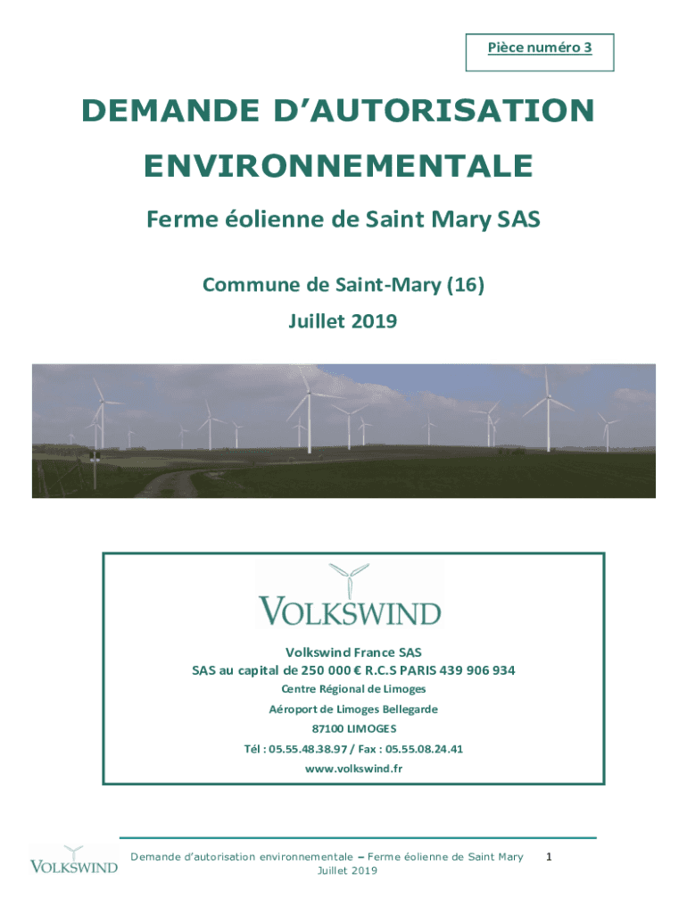 Remplissable En Ligne Rsum non-technique Ferme olienne de Saint Mary SAS Fax Email Imprimer ...