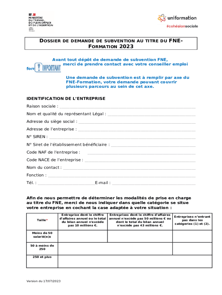 Programmes de financement et subvention pour les projets ... Doc Template | pdfFiller