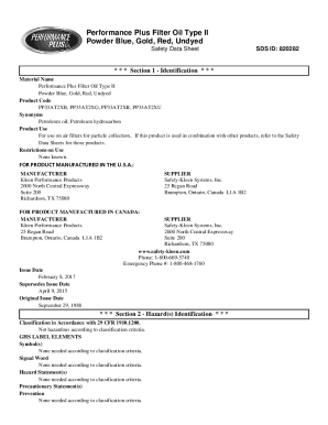 Fillable Online Hydraulic Oil 68 - SAFETY DATA SHEET Fax Email Print ...