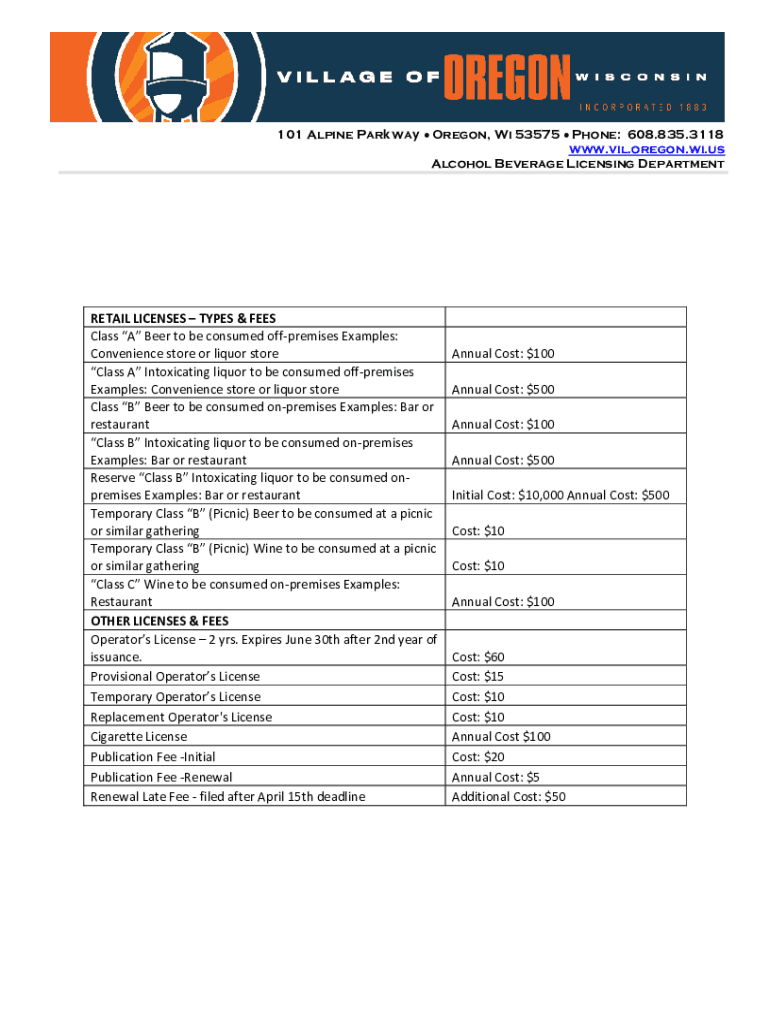 Fillable Online Alcohol Beverage License Information & Forms Fax Email ...