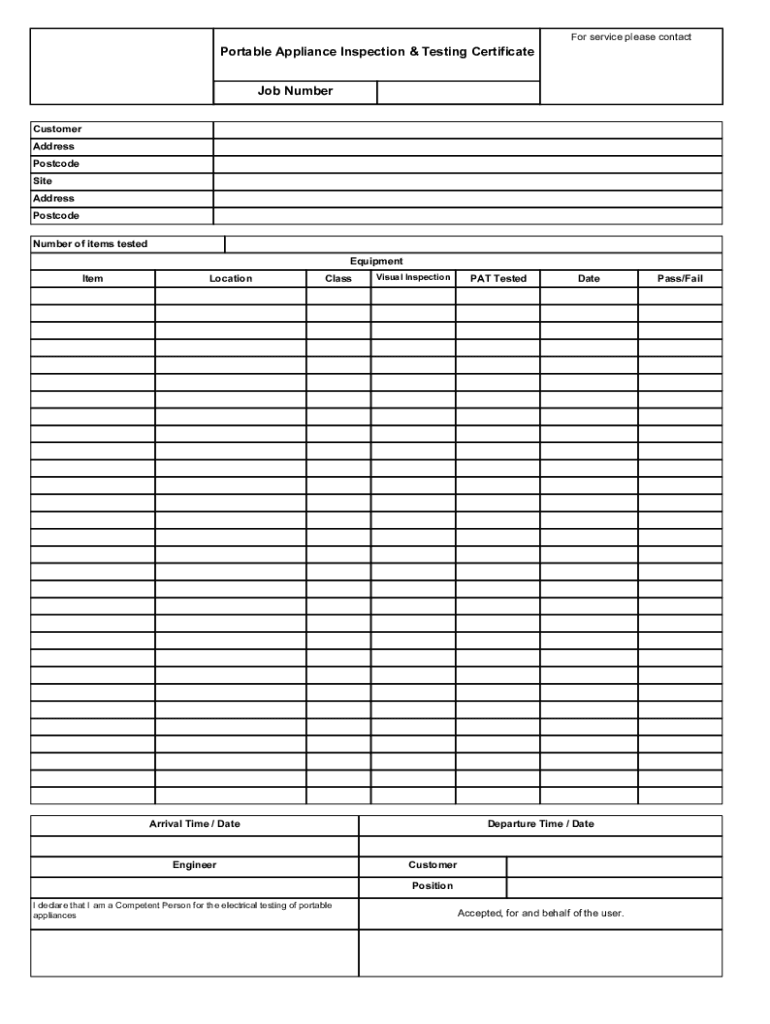 Fillable Online What is Portable Appliance Test & Why is PAT Test Done ...