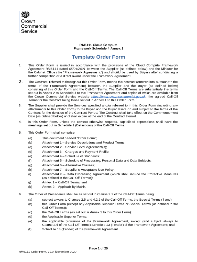 RM6111 Cloud Compute Template Call-Off Terms Final 1.1 Doc Template ...