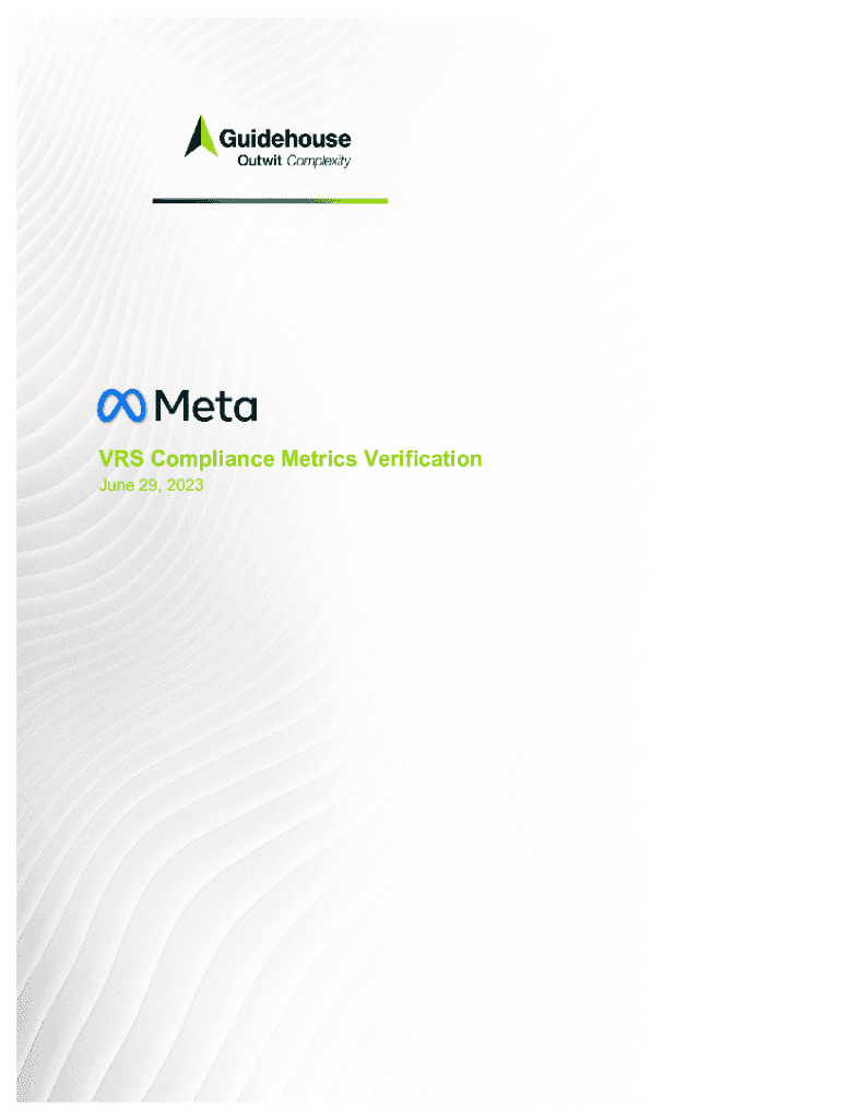 Fillable Online VRS Compliance Metrics Verification - United States v ...