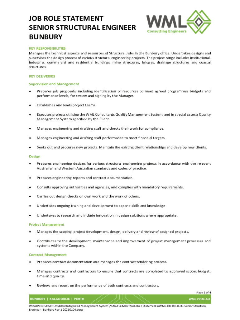 Fillable Online What Does A Structural Engineer Do? (Job Description) Fax Email Print - pdfFiller