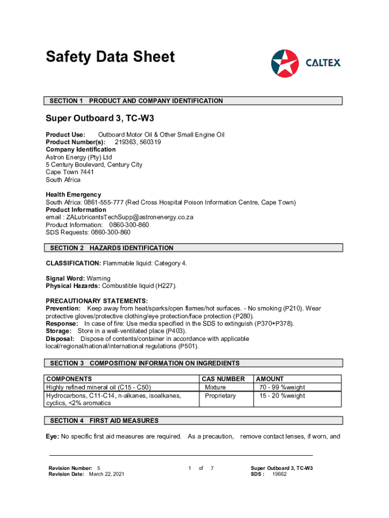 Fillable Online Safety Data Sheet Product name: Super Outboard 3 Fax Email Print - pdfFiller