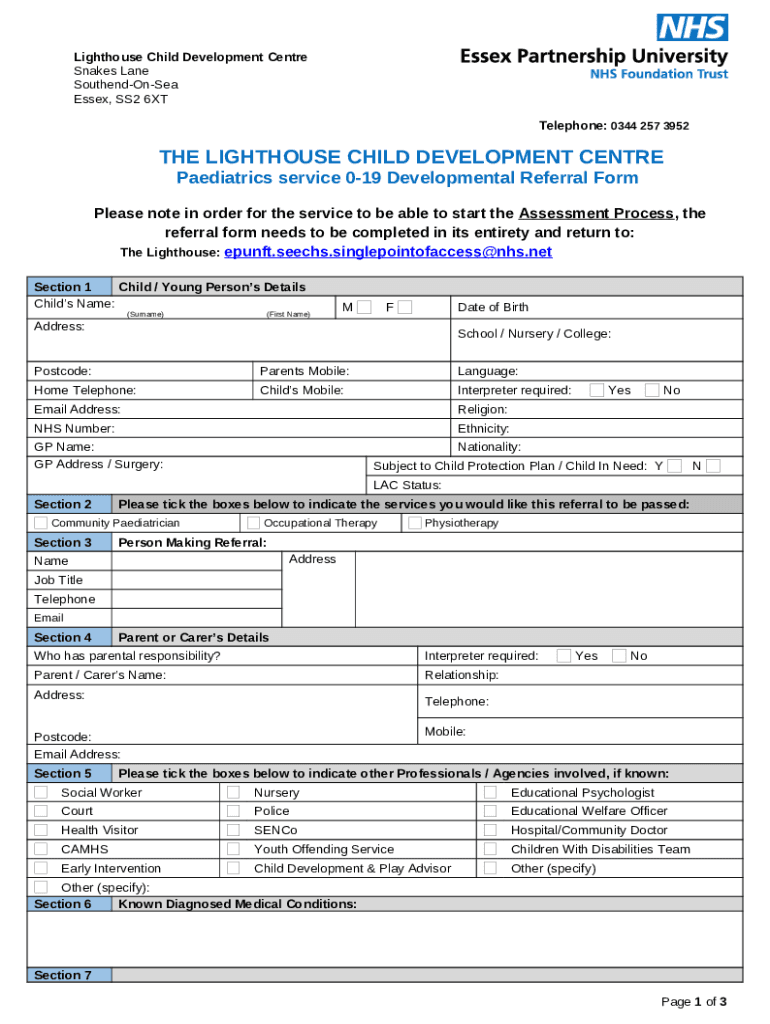 The Lighthouse Children's Development Centre - GP Briefing Doc Template ...