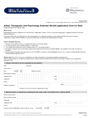 Fillable Online Allied, Therapeutic and Psychology Extender Benefit ...