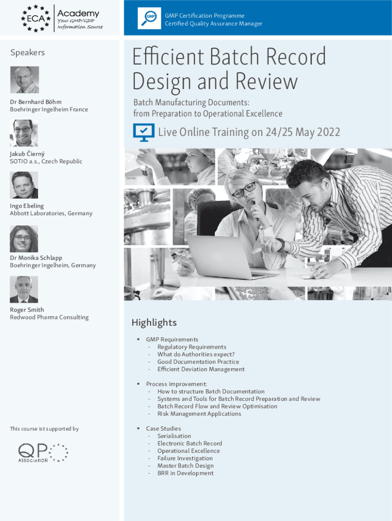 Fillable Online SOP for BMR & BPR Review - Pharmaceutical Guidelines Fax Email Print - pdfFiller