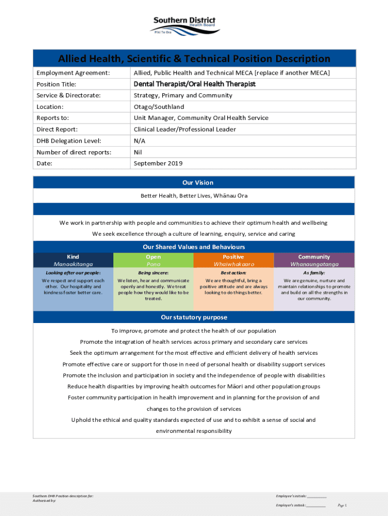 Fillable Online Allied Health, Scientific & Technical Position ...