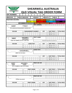 Fillable Online qld visual tag order form Fax Email Print - pdfFiller