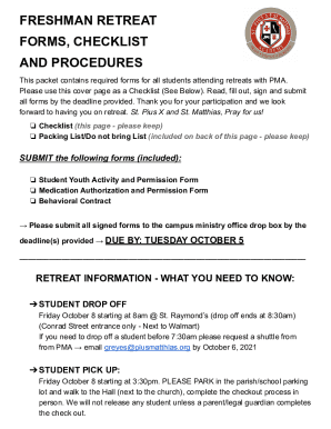 Fillable Online Retreat planning checklist pdf form Fax Email Print ...