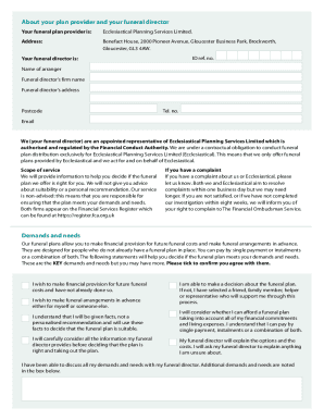 Fillable Online Funeral Plan Application Form Fax Email Print - pdfFiller