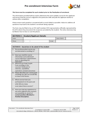 Fillable Online icm edu Enrolment Form - BARKLY INTERNATIONAL COLLEGE F ...