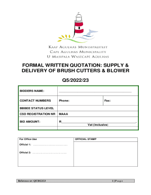 Fillable Online Formal written quotation Definition Fax Email Print ...