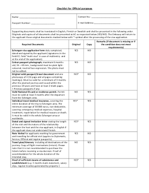 Fillable Online Checklist for OfficialAbuja MK Fax Email Print - pdfFiller