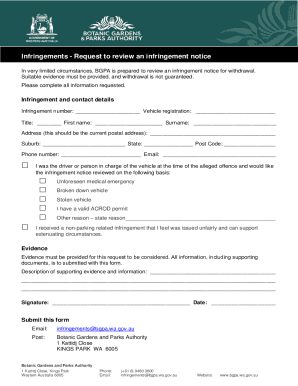 Fillable Online Request to review an infringement notice form. Form ...