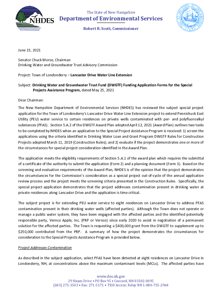 Fillable Online DWSRF and DWGTF Pre-Application Form Fax Email Print - pdfFiller