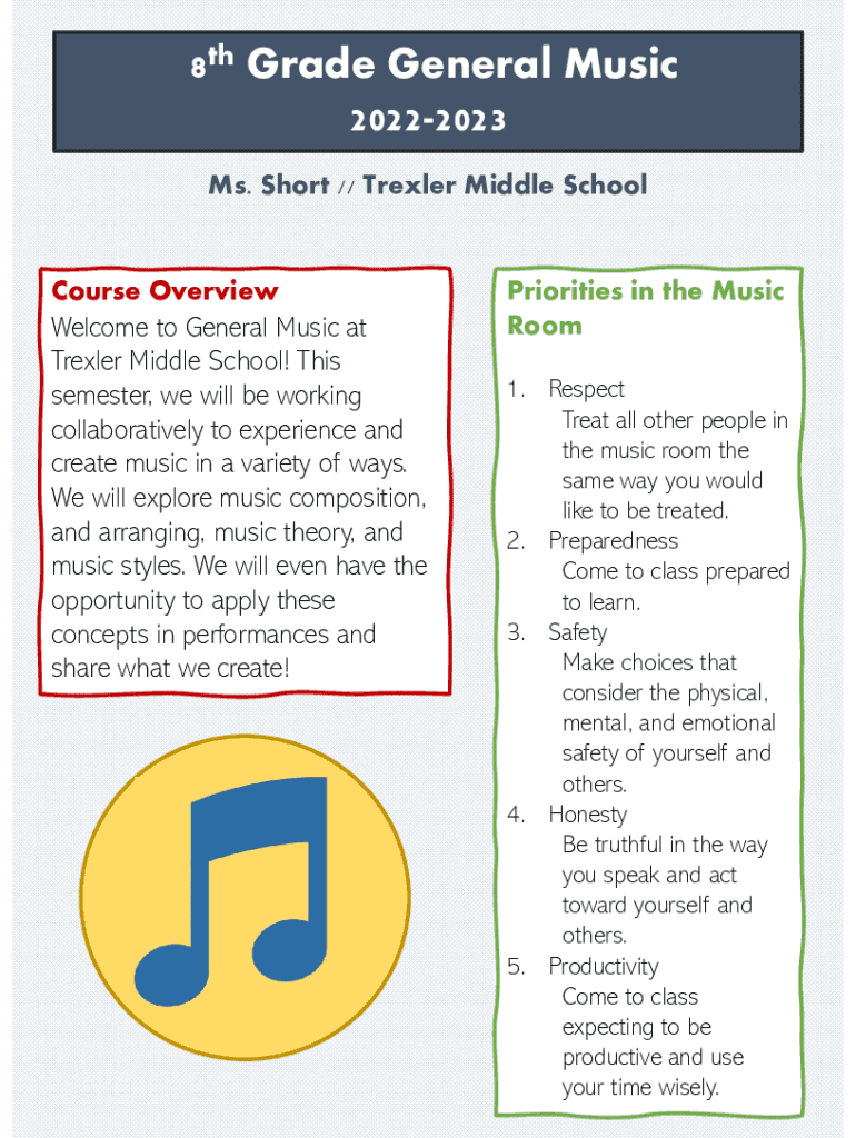 Fillable Online Middle School General Music Unit Plans Fax Email Print ...