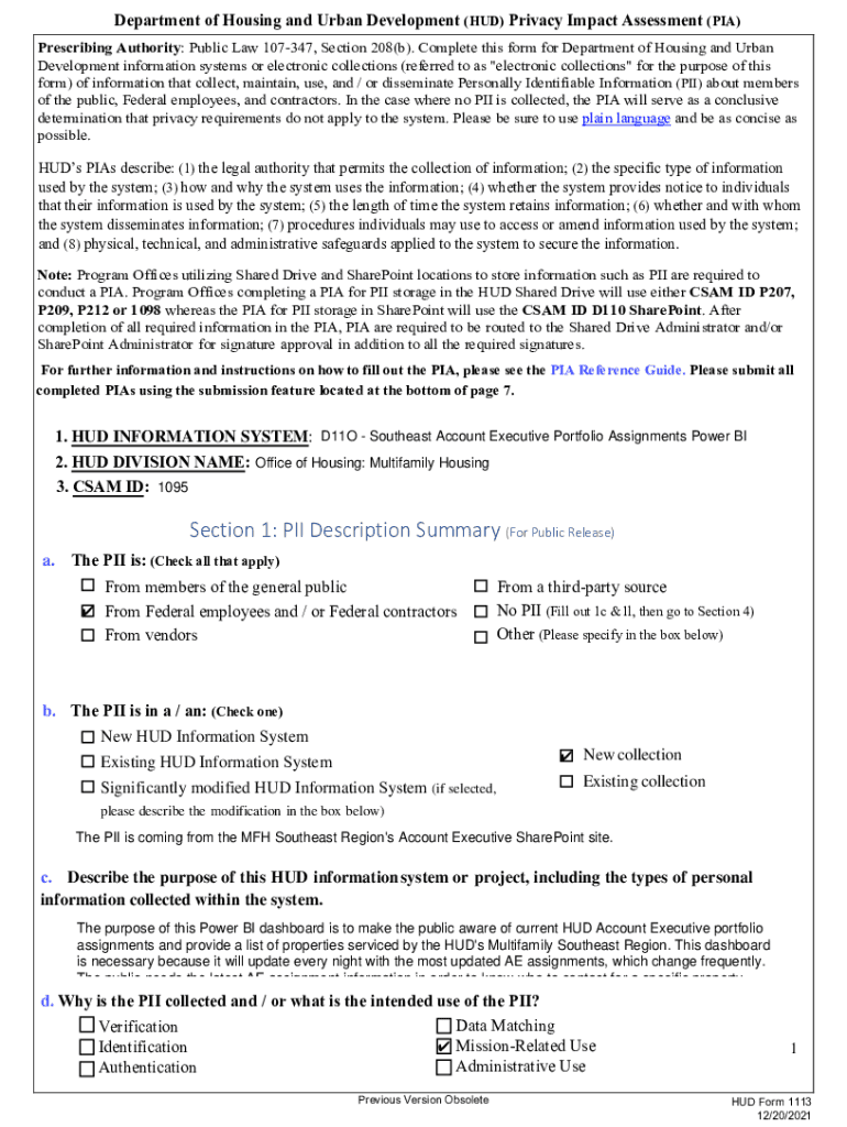 Fillable Online Signed Privacy Impact Assessment (PIA) Form Fax Email ...