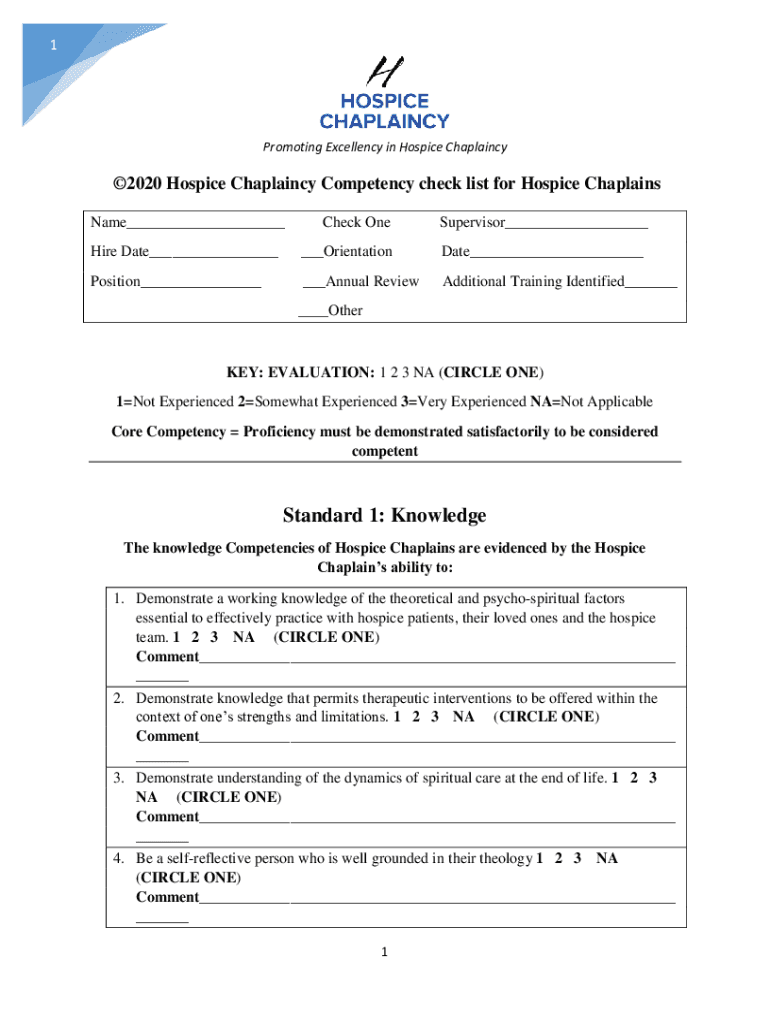 Fillable Online Field Guide for Aspiring Chaplains: Hospice Fax Email ...