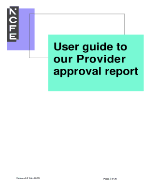 Fillable Online User guide to our Provider approval report Fax Email ...